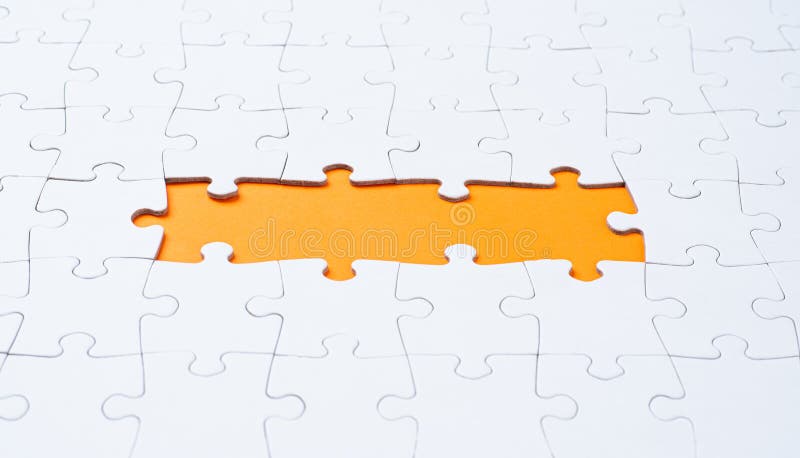Empty White Jigsaw Puzzle with Missing Pieces Stock Image - Image of ...