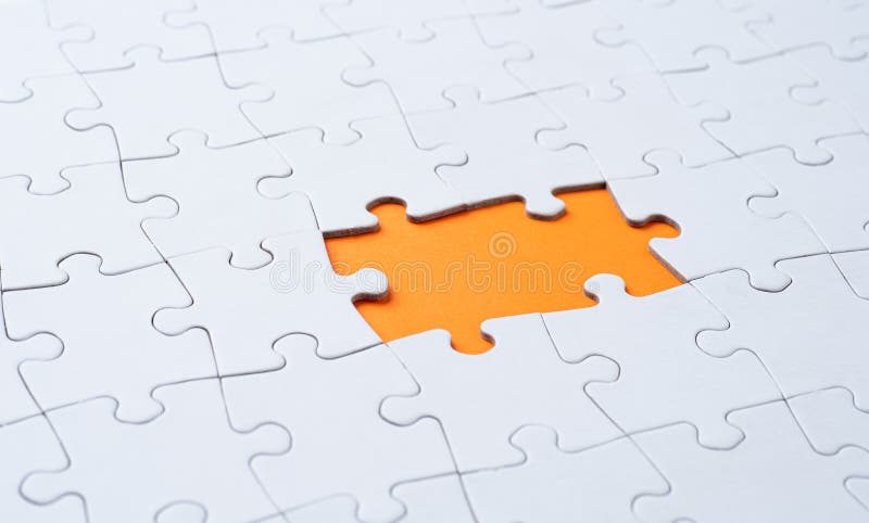 Empty White Jigsaw Puzzle with Missing Pieces Stock Image - Image of ...
