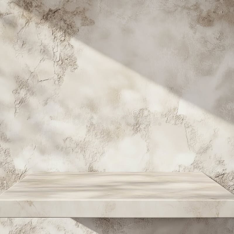 Empty White Marble Shelfle Wall Background. for Product Display Stock ...