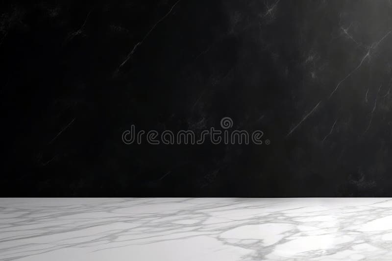 Empty White Marble Table and Black Marble Wall Background Stock ...