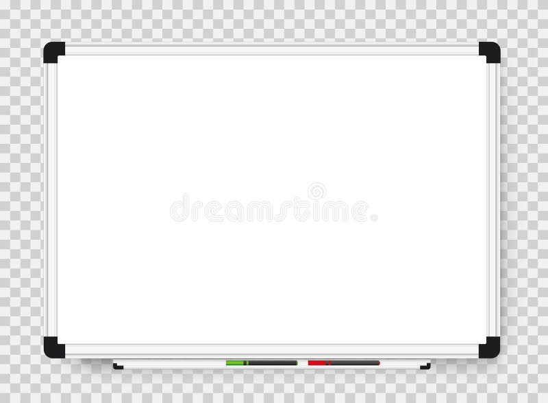 Empty White Marker Board on Transparent Background. Realistic Office ...