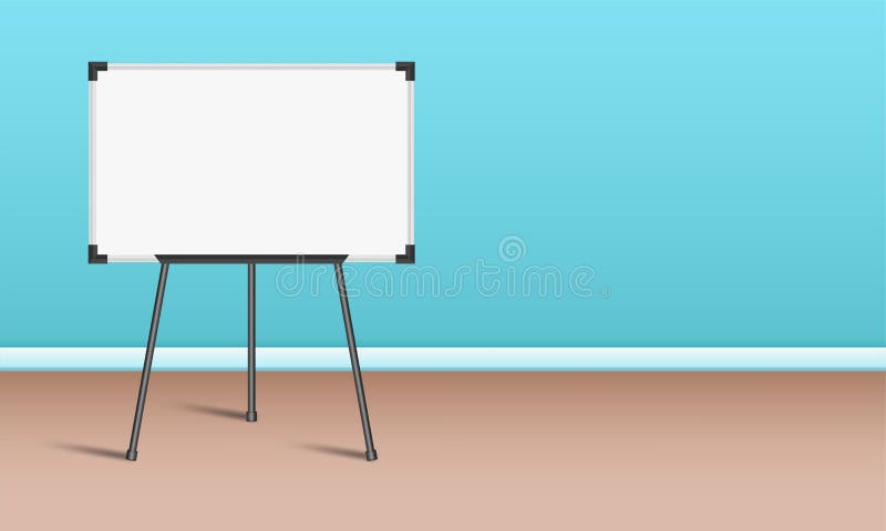 Empty White Marker Presentation Board on the Floor Stand Stock Vector ...