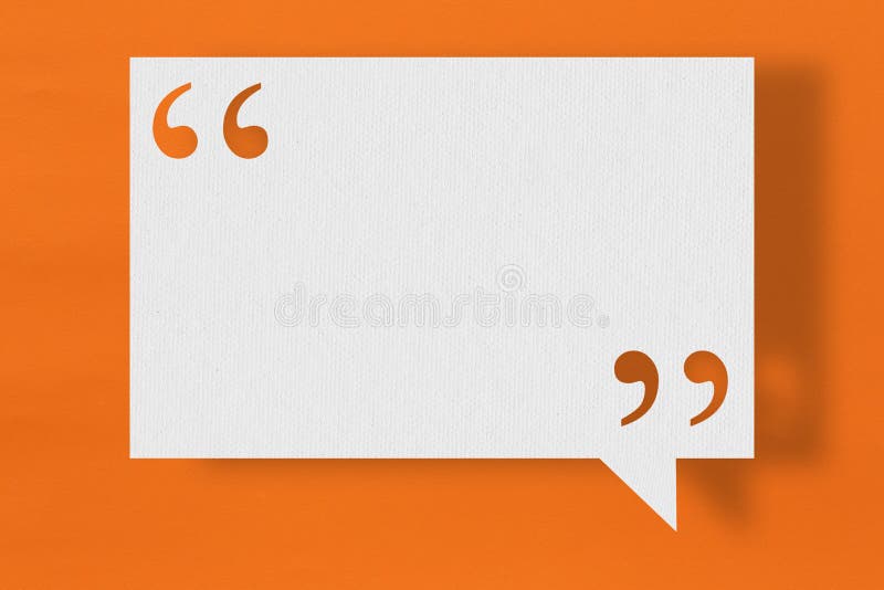 Empty White Note Paper Floating on Orange Art Paper Background Stock ...