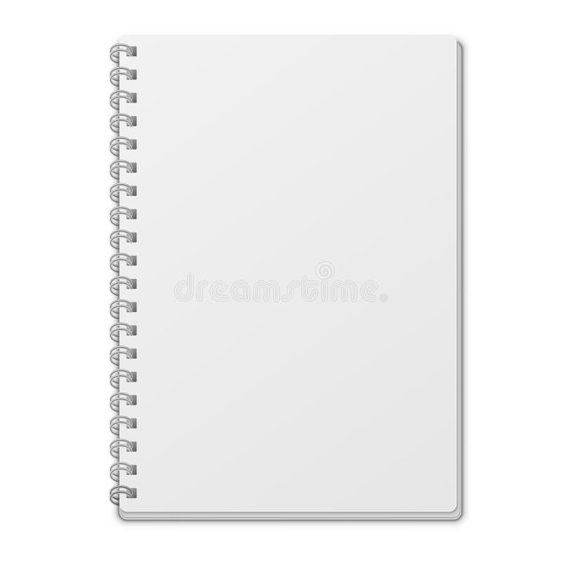 Empty White Notebook Template Stock Vector - Illustration of notebook ...