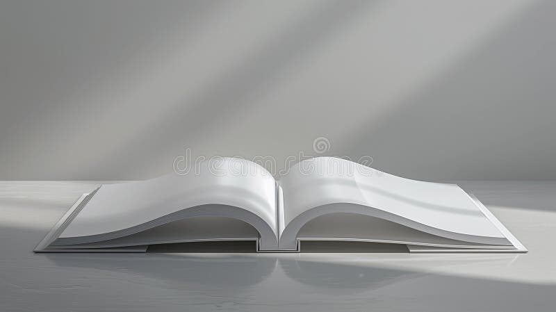 Empty White Open Book Mockup Template Stock Illustration - Illustration ...