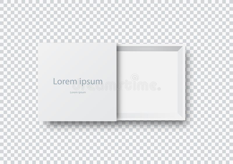 Empty White Open Box Top View Isolated on Transparent Background Mockup ...