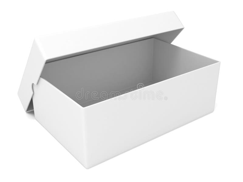 Empty White, Opened Box, 3D Render Stock Illustration - Illustration of ...