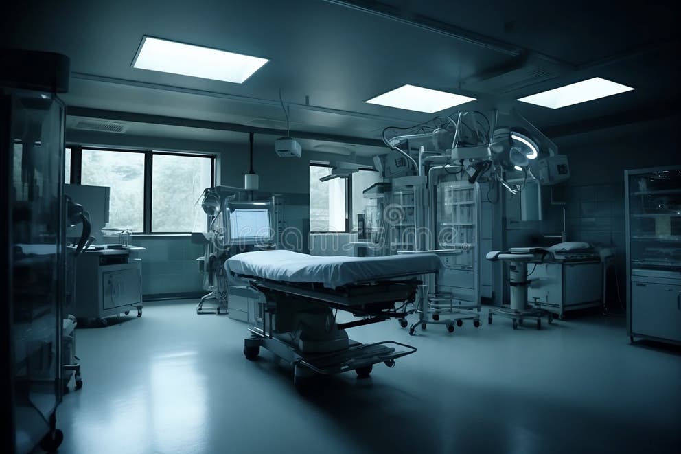 Empty White Operating Room. Ai Generative Stock Illustration ...