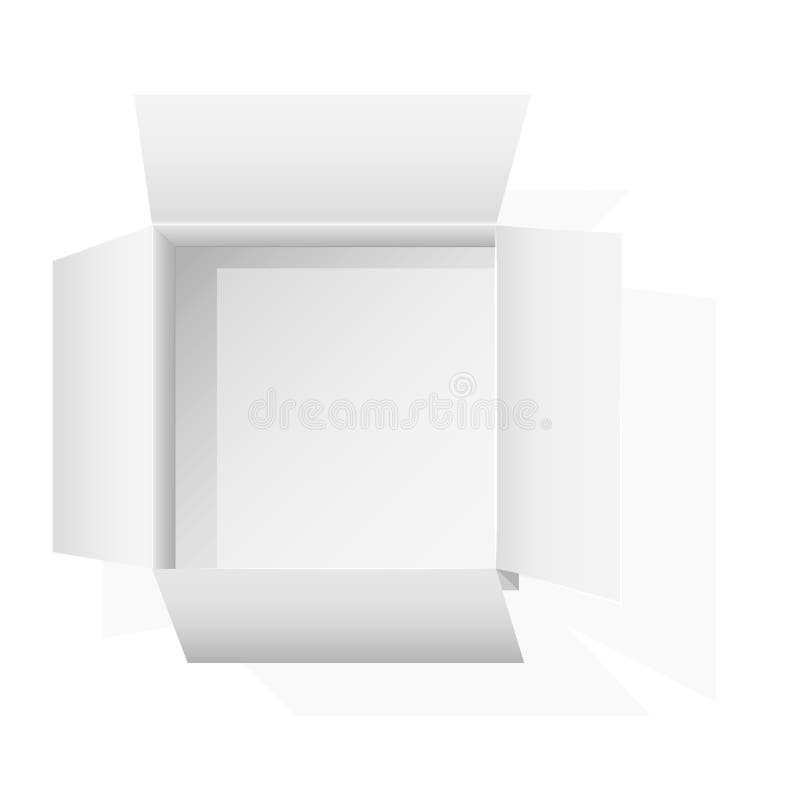 Empty White Paper Box. Opened for Packaging Stock Illustration ...