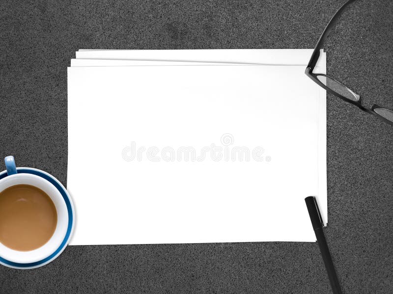 Empty White Paper Document To Insert Text. Stock Image - Image of black ...