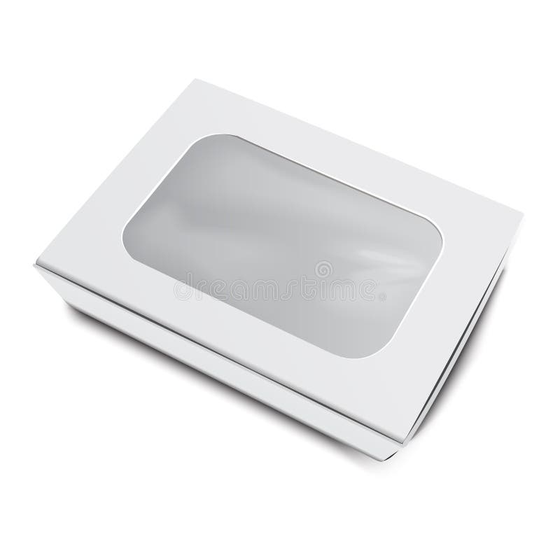 Empty White Paper Food Container with Label Stock Vector - Illustration ...