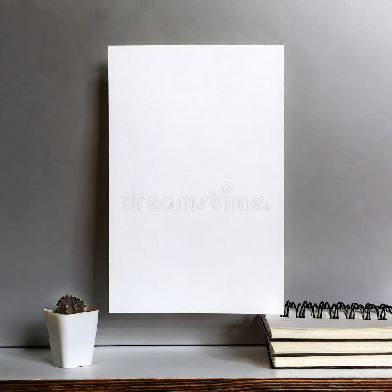 Empty White Paper and Gray Wall Background. Stock Illustration ...