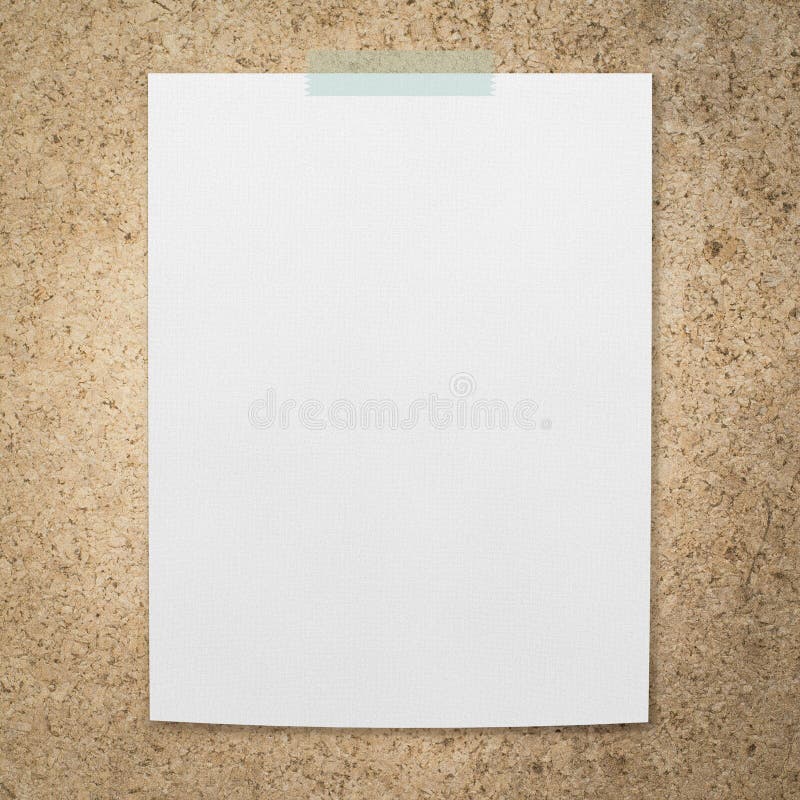 Empty White Paper on Grunge Notice Board Stock Image - Image of ...
