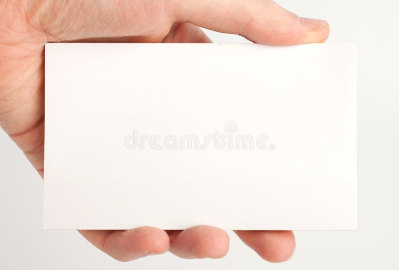 Hand Holding Blank Business Card Stock Photo - Image of isolated, card ...