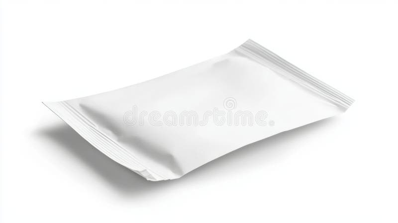 Empty White Paper Sachet Isolated on White Background Stock ...