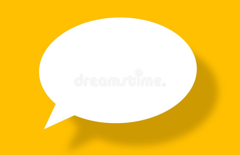 Empty White Paper in Speech Bubble Shape Set Against Yellow Background ...
