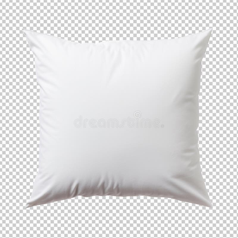 An Empty White Pillow Isolated on Transparent Background Stock ...