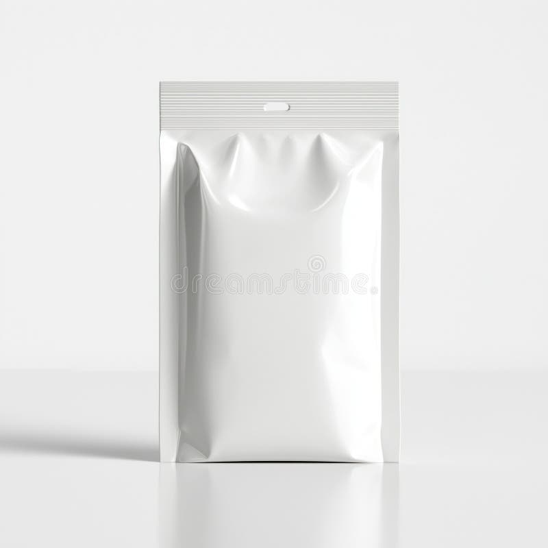 Empty White Plastic Bag Mockup. Modern Product Packaging Design ...