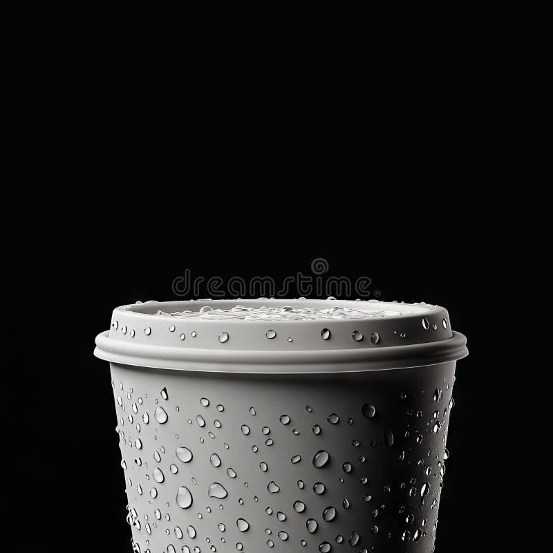 An Empty White Plastic Cup with a Lid and Steam Rising from it Stock ...