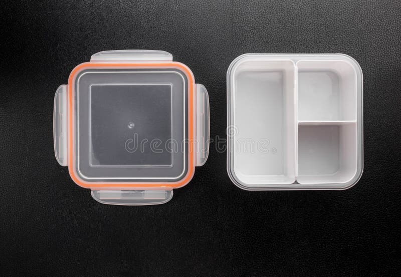 Empty White Plastic Food Container Stock Image - Image of food, fork ...