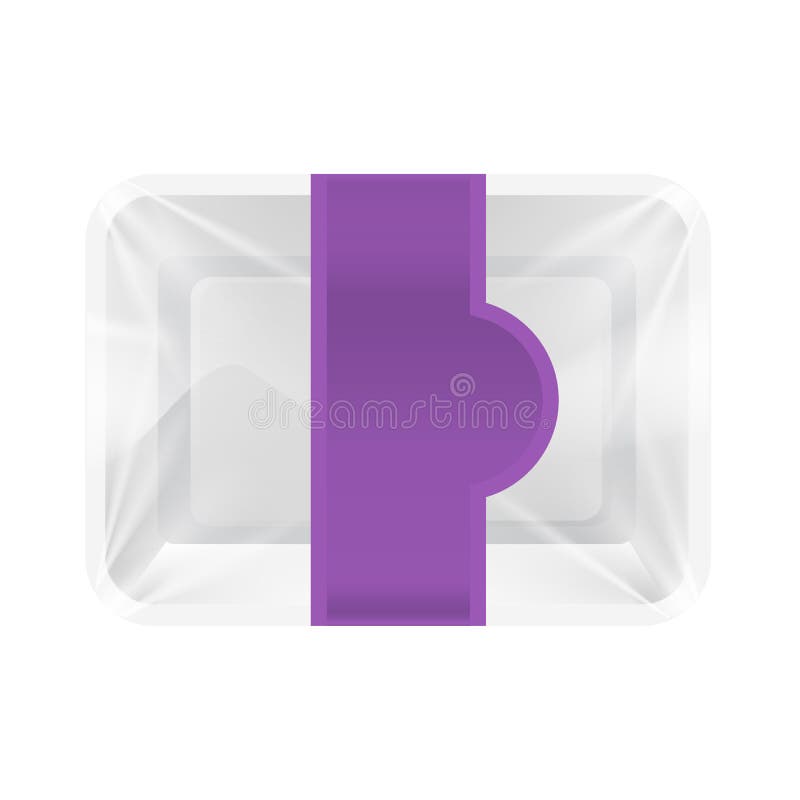 Empty White Plastic Food Container with Label. Vector Illustration ...