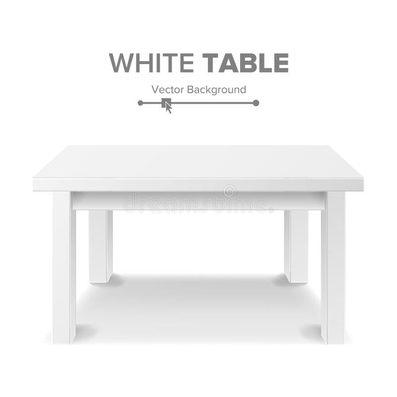 Empty White Plastic Table Isolated on White Background. Realistic ...