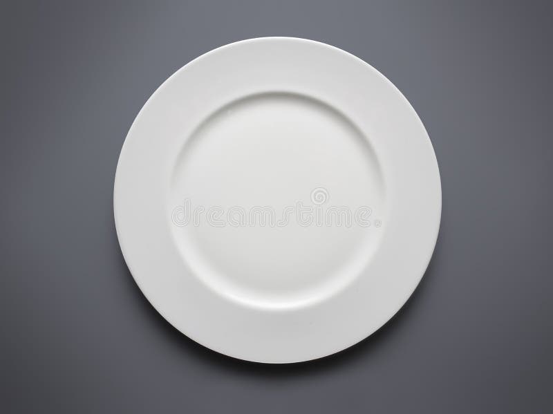 White plate from above stock photo. Image of empty, background - 136097570