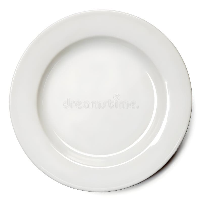 Empty White Plate Isolated on White Background Stock Illustration ...