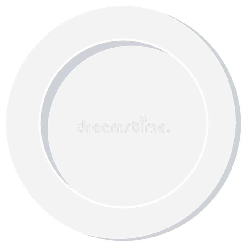 Empty White Plate Vector Illustration Isolated on White Background ...