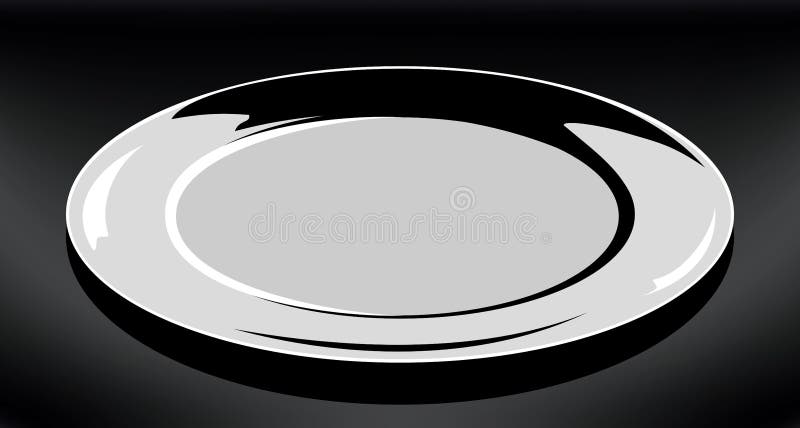 Empty White Paper Plate. Vector Illustration On Transparent Background ...