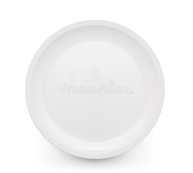 Empty White Plate Isolated on a White Stock Photo - Image of clipping ...
