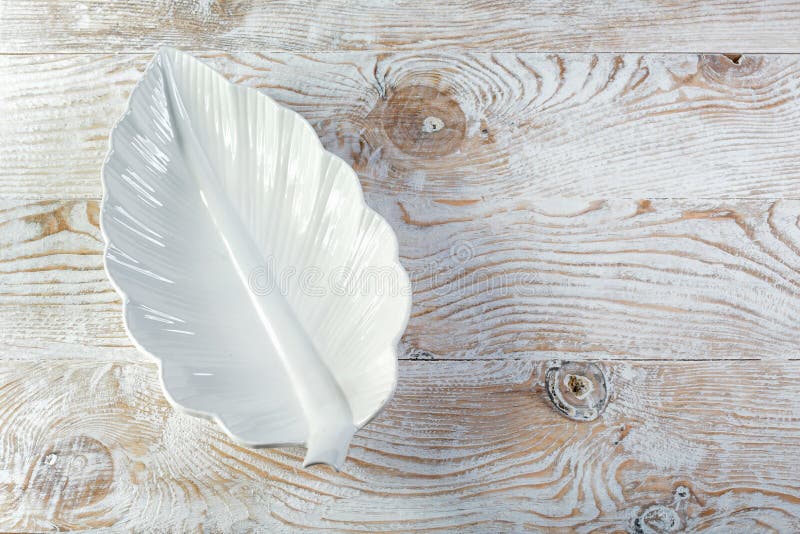 Empty White Plate on Wooden Texture Background. Top View, Space for ...