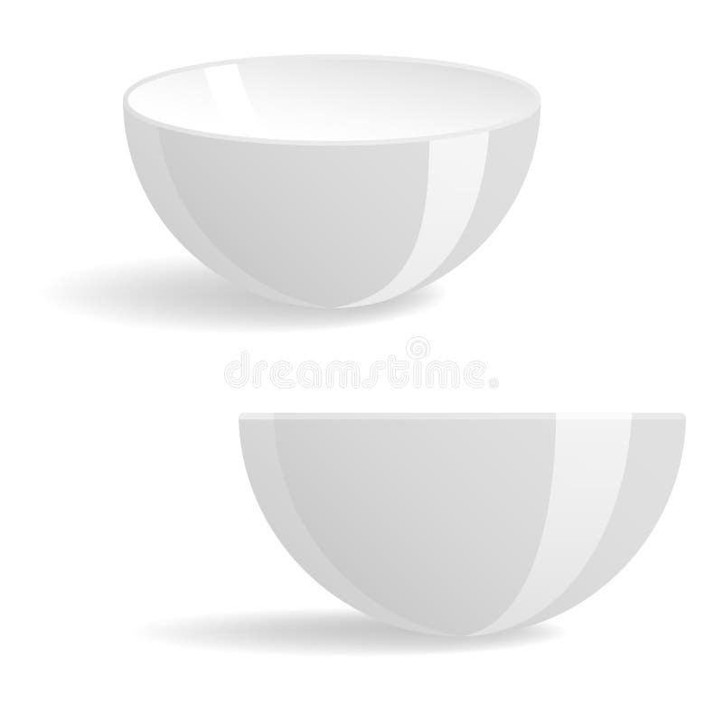 Empty White Plates Set Isolated Vector Illustration Templates Dinner ...