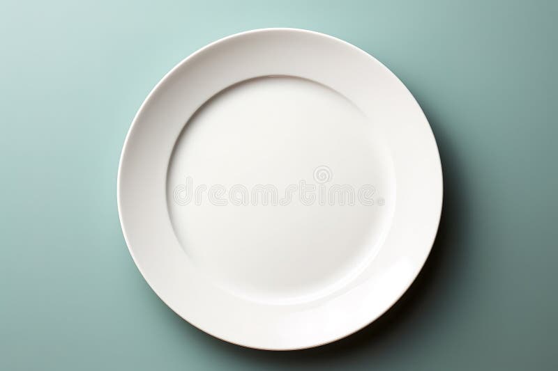 Empty White Plates. Top View Stock Illustration - Illustration of dish ...