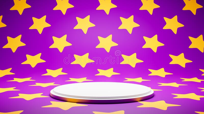 Empty White Platform on Colorful Stars Pattern Studio Background Stock ...