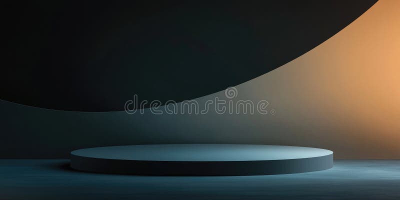 An Empty White Platform in a Dark Room with No Furniture or Objects ...