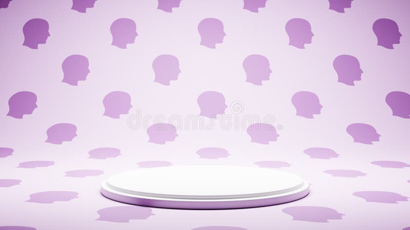 Empty White Platform on Human Head Profile Shape Pattern Studio ...