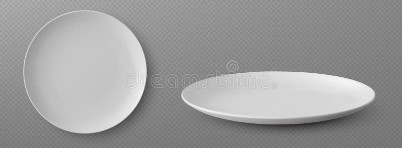 Empty White Porcelain Dinner Plates Stock Vector - Illustration of ...