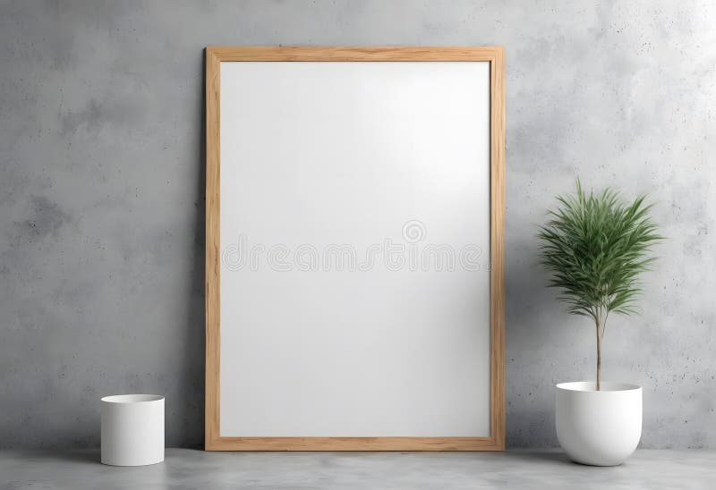 Empty White Poster Template Mockup with Frame. Stock Image - Image of ...