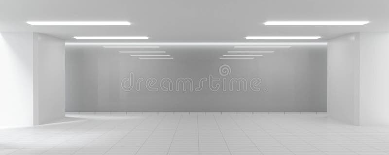 Empty White Production Hall Laboratory Science Lab Technology Office 3d ...