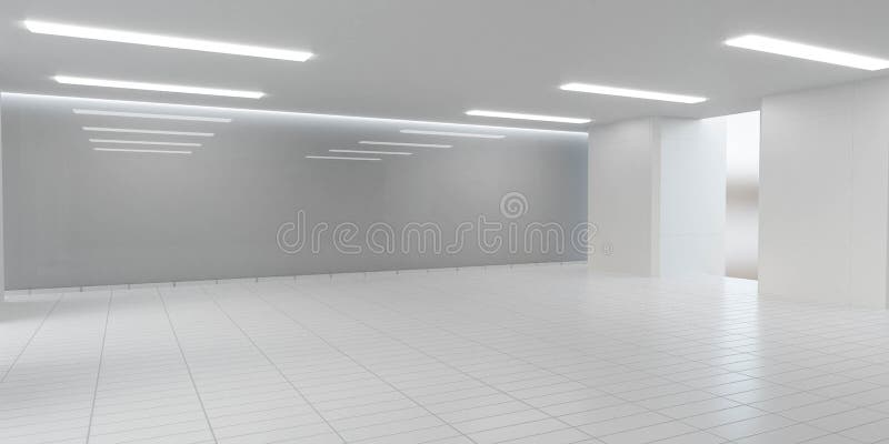 Empty White Production Hall Laboratory Science Lab Technology Office 3d ...