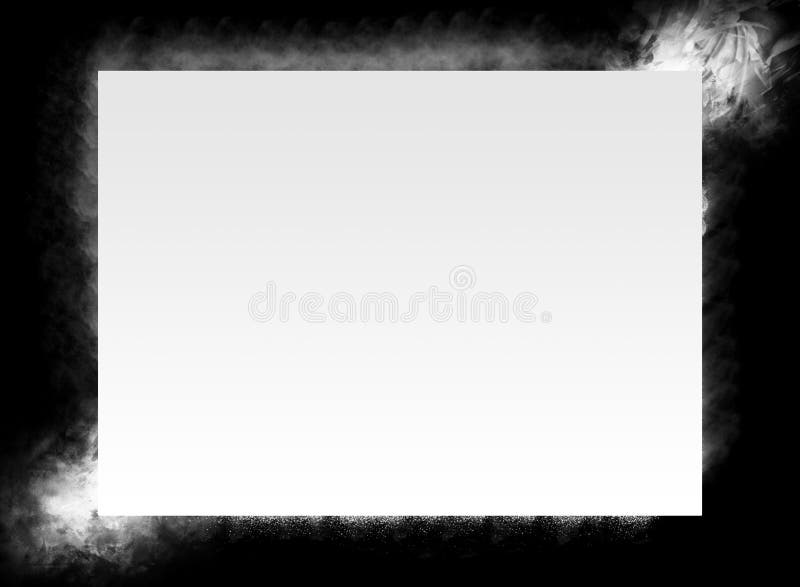 Empty White Rectangle Box with White Spray on Black Background Template ...