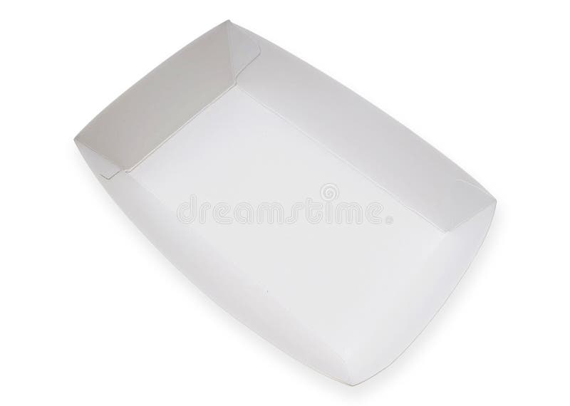 Empty White Rectangle Paper Plate Mockup Isolated on White Background ...
