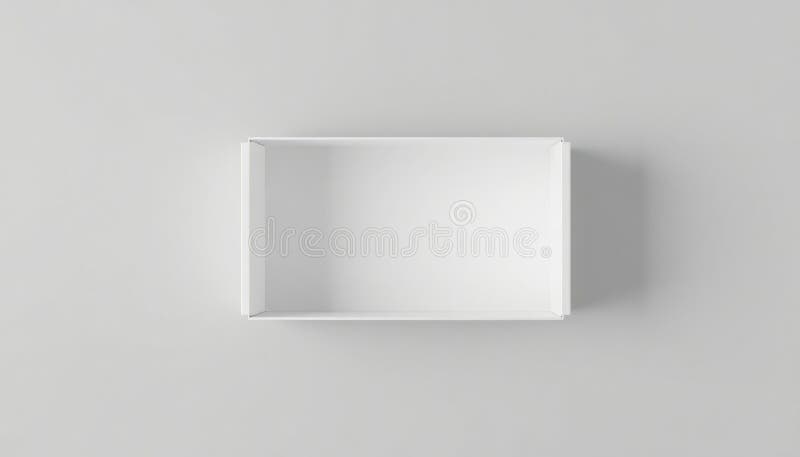 Empty White Rectangular Box Mockup on Gray Background. Open, Closed Top ...