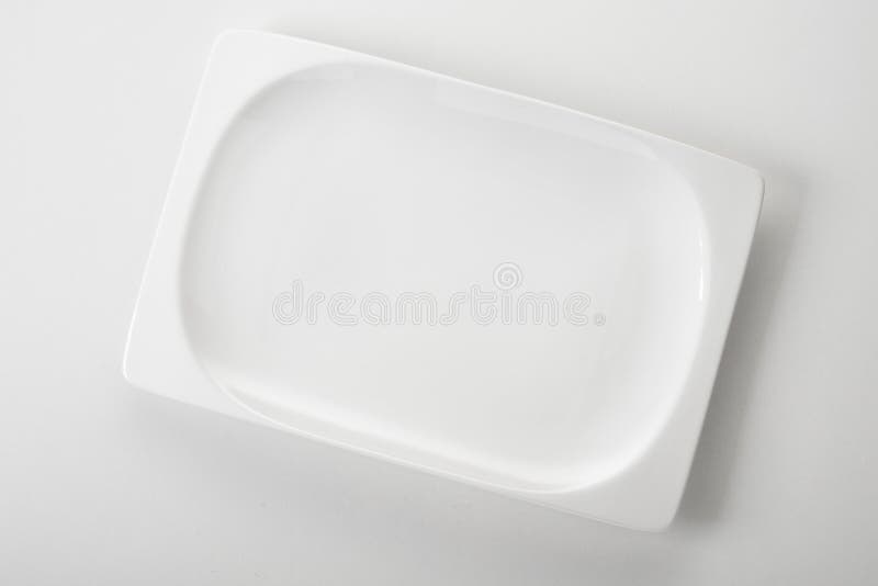 Empty White Rectangular Serving Platter Stock Image - Image of crockery ...
