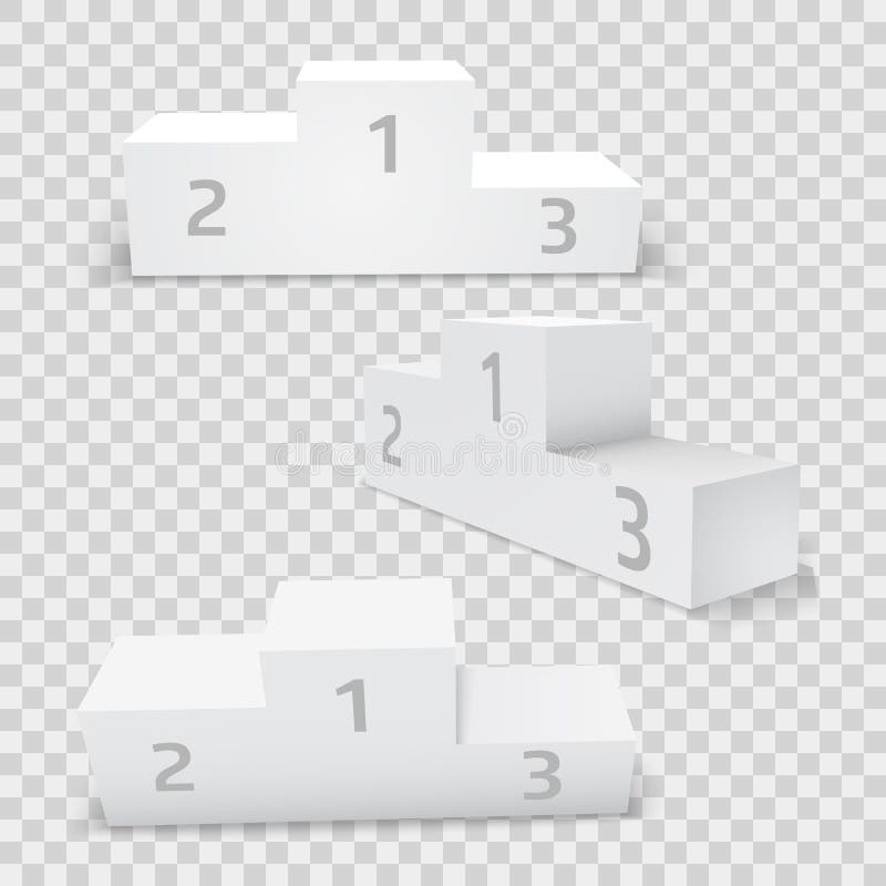 Empty White Rectangular Winner Podium Set. Stock Vector - Illustration ...