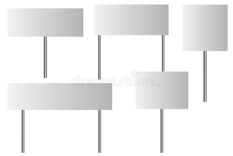 Empty White Road Signs. Sign Board Promotion. Vector Illustration Stock ...