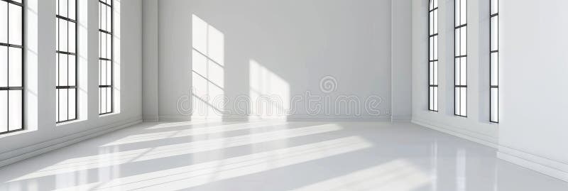 Empty White Room Background, Clean Blank Interior Mockup, Empty Space ...