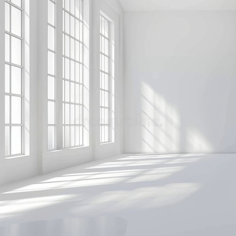 Empty White Room Background, Clean Blank Interior Mockup, Empty Space ...