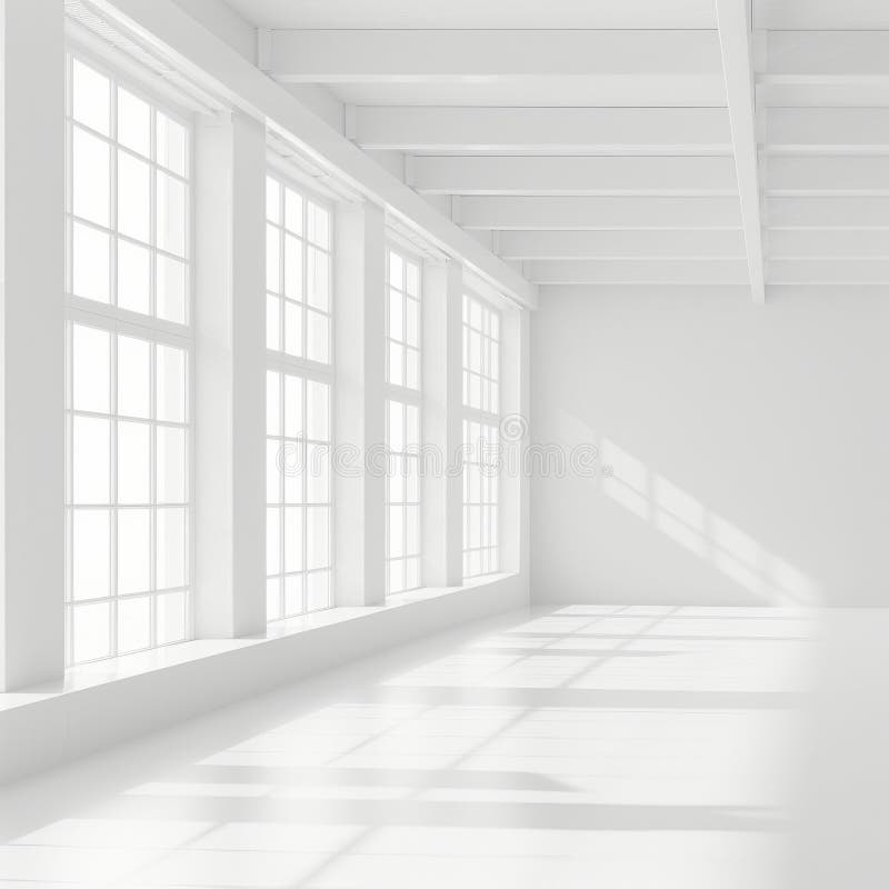 Empty White Room Background, Clean Blank Interior Mockup, Empty Space ...